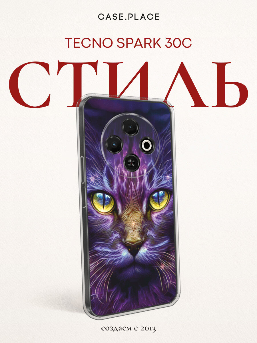 Чехол на Tecno Spark 30C / Текно Спарк 30C с принтом Фантастический кот
