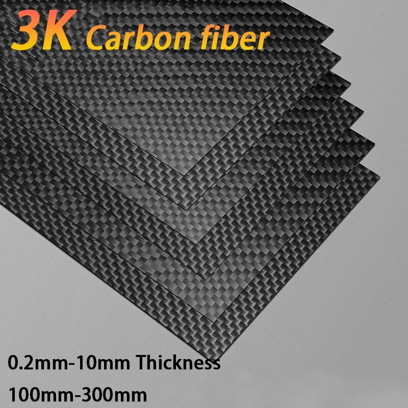 Панели из углеродного волокна 0,2-10 мм 100x100x8mm, Twill Weave