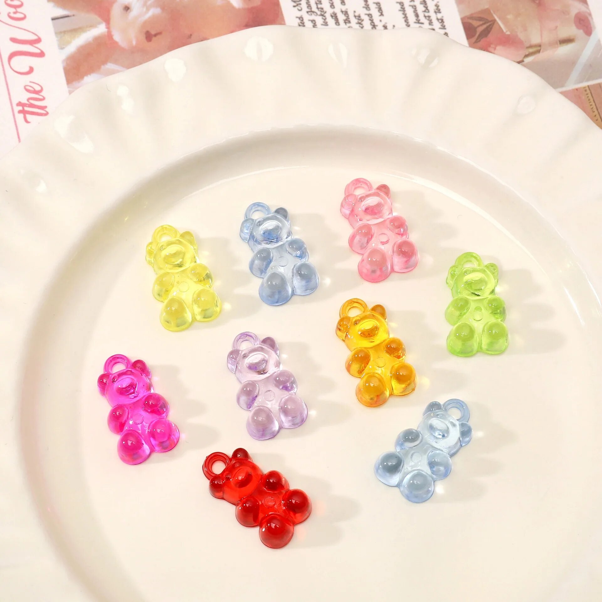JXLOVEWJ акриловые подвески медведи 9 mixed color 30pcs
