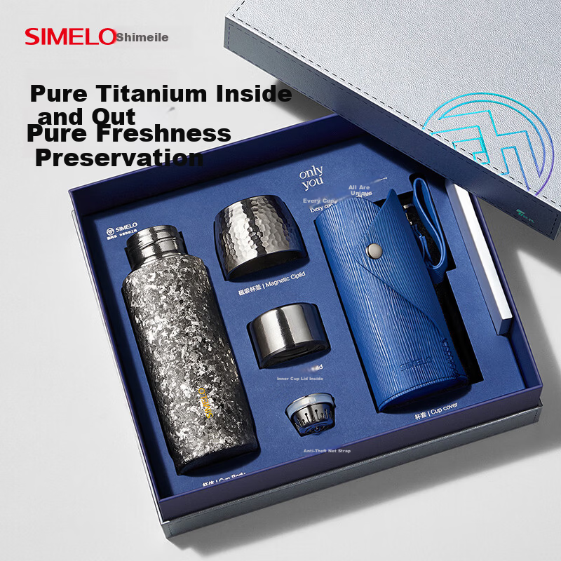 SIMELO чистотитановый термос-чашка для воды, премиум-класс, 380 мл, подарок мужчинам и женщинам Стиль：Звездный корабль