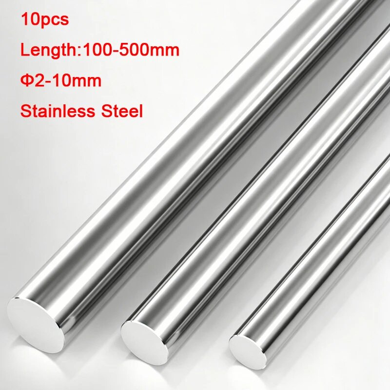 Круглый пруток из нержавеющей стали 304 для токарных работ 5mm 2pcs, 300mm
