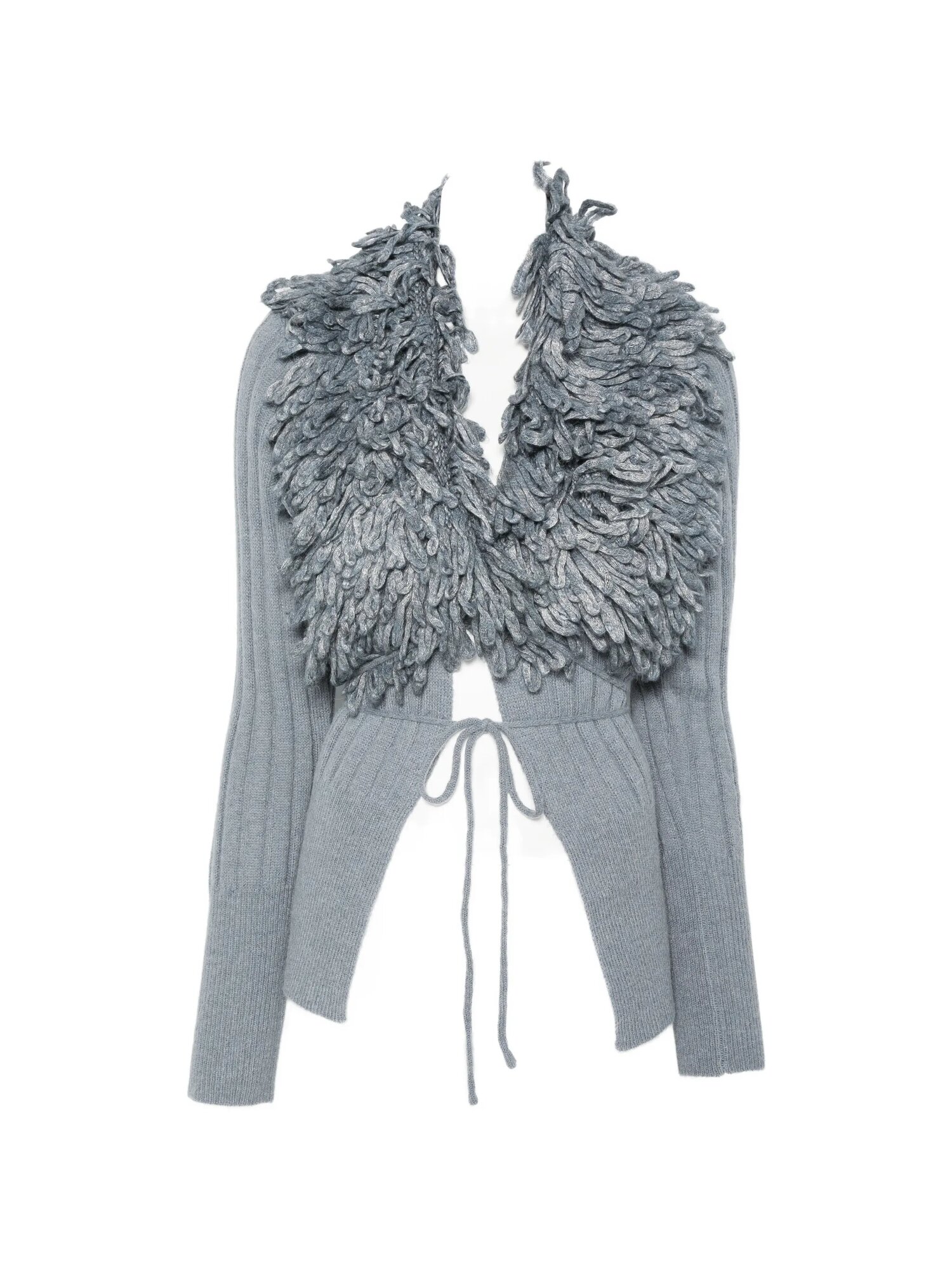 Кардиган LIU JO Fringe-trim ribbed-knit cardigan