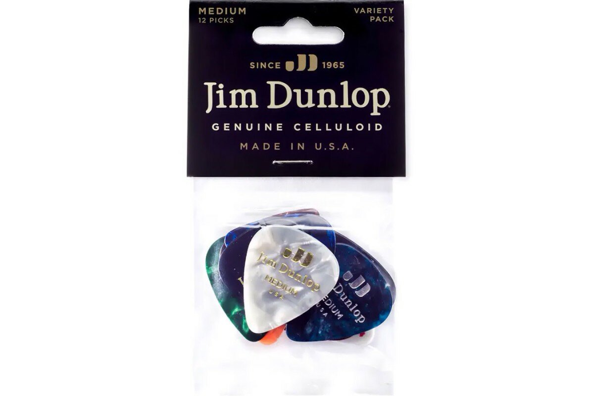 DUNLOP PVP106 Variety Celluloid Pack набор медиаторов, средние, 12 шт.