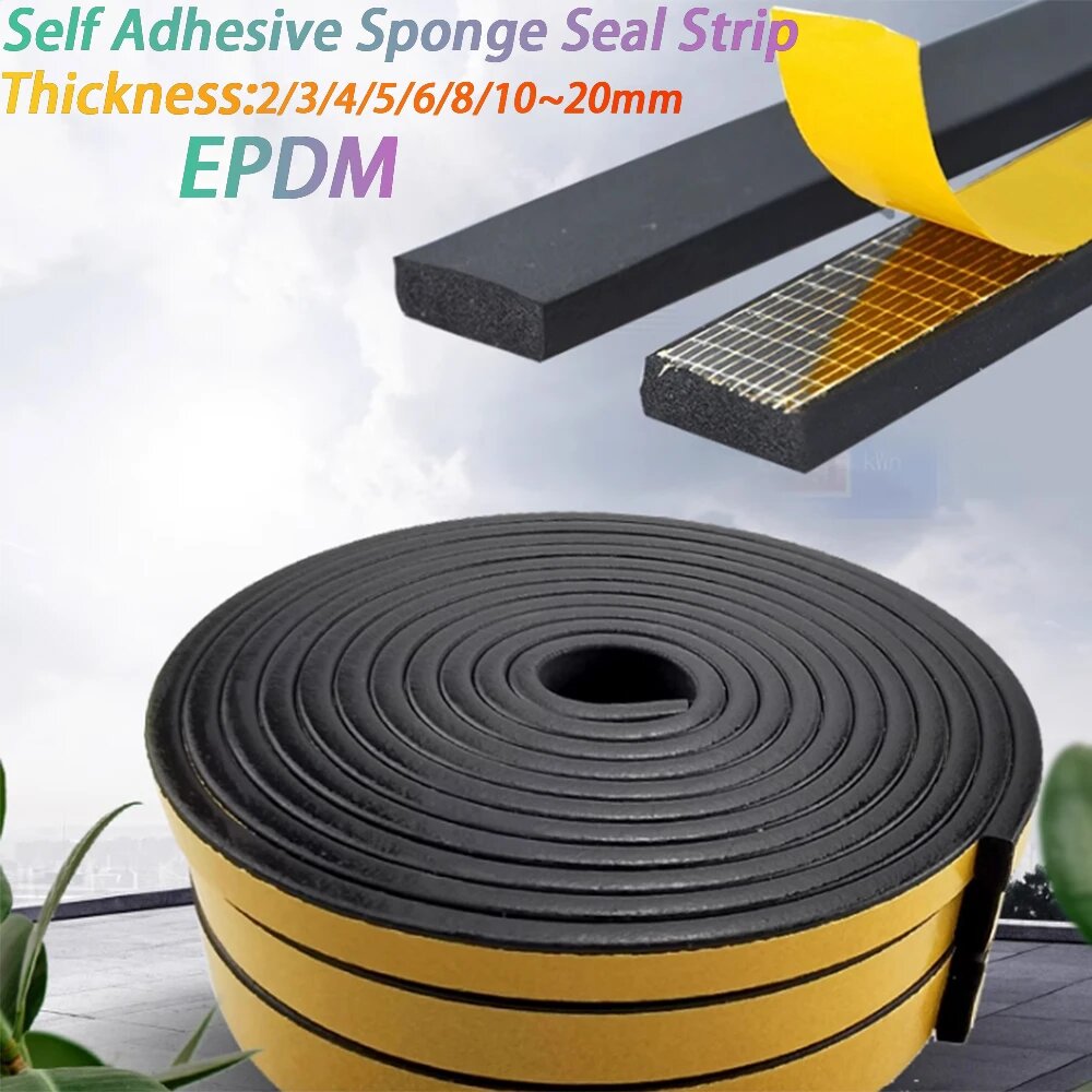 Самостоятельная уплотнительная лента из резины EPDM черного цвета 5x10mm-(1Meter)
