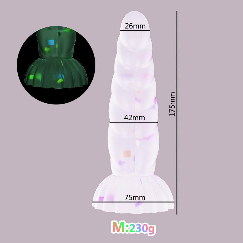Анальная пробка в японском стиле со светящимися в темноте кристаллами, эротическая игрушка для взрослых SM, носимый желеобразный дилдо.