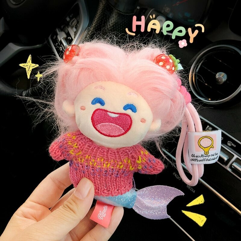 Оригинальный и очаровательный плюшевый брелок-русалка для ключей от машины, милый хлопковый кукольный аксессуар для