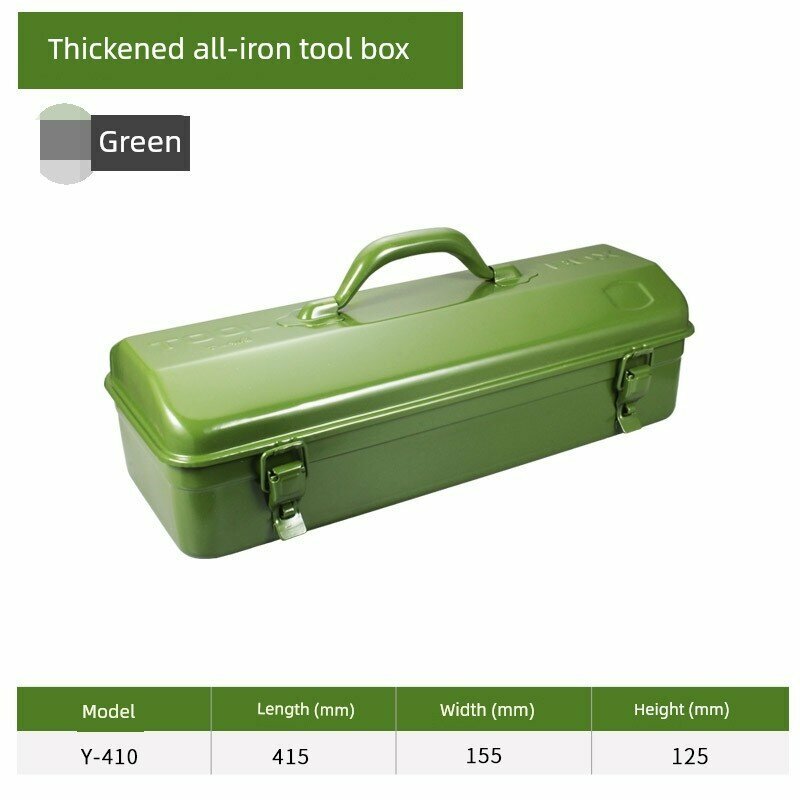 16-дюймовый однорядный металлический ящик Y-410 с зеленым покрытием, компактный для автосервиса и домашней организации,