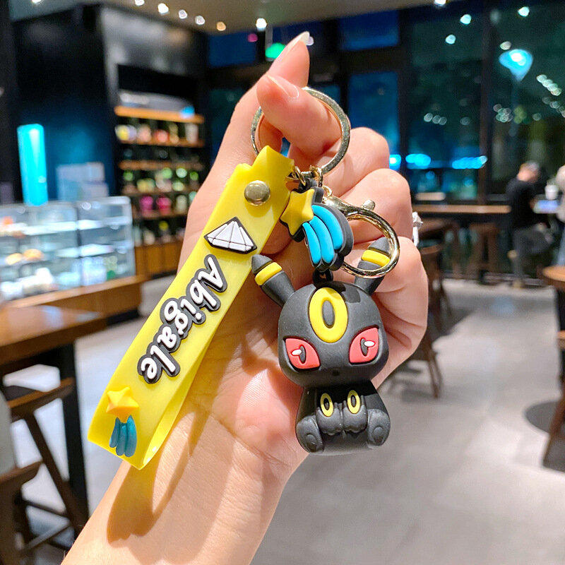 Брелоки с Пикачу, покемонами и семейством Иви, плюшевые игрушки, милые брелоки для рюкзаков, автомобильные брелоки