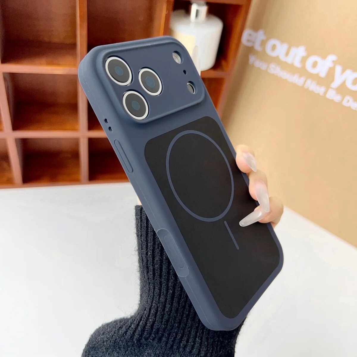 Черный магнитный чехол для iPhone 17 Pro Max Navy