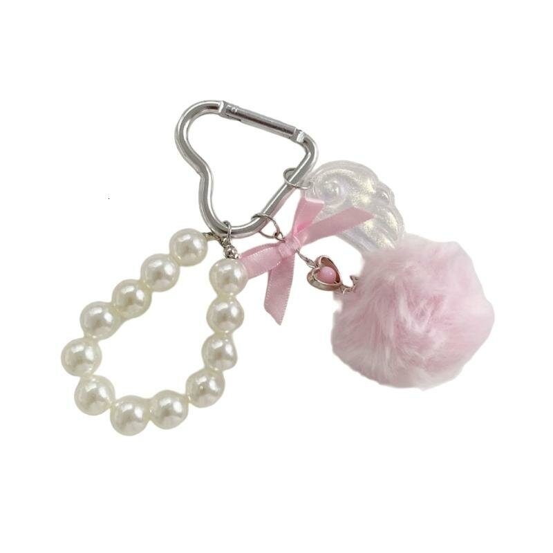 Плюшевый брелок с крыльями и помпонами, Розовый