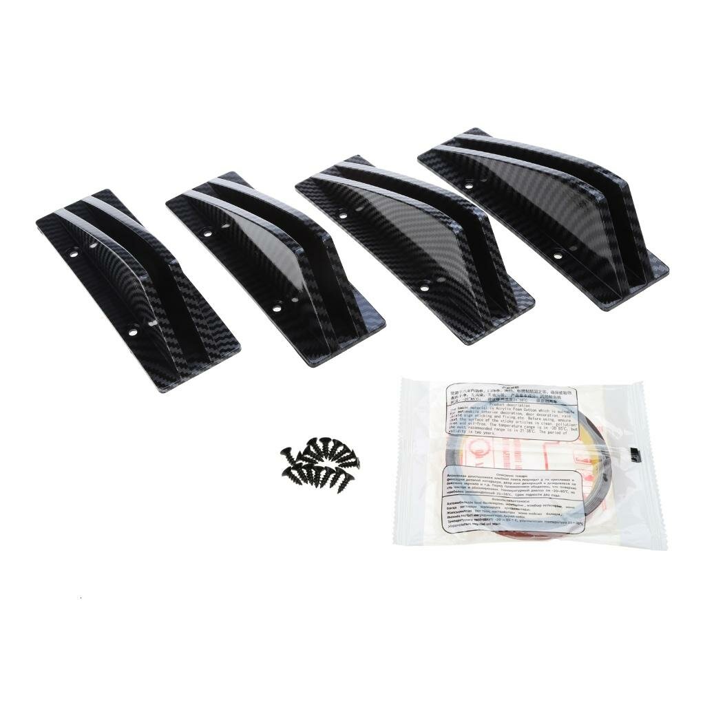 Черный универсальный спойлер-диффузор для заднего бампера, углеродное волокно - один