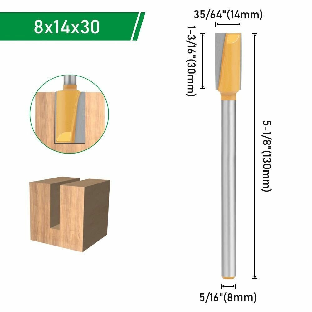 Фреза для врезки замков 14х30х130 мм хвостовик 8 мм