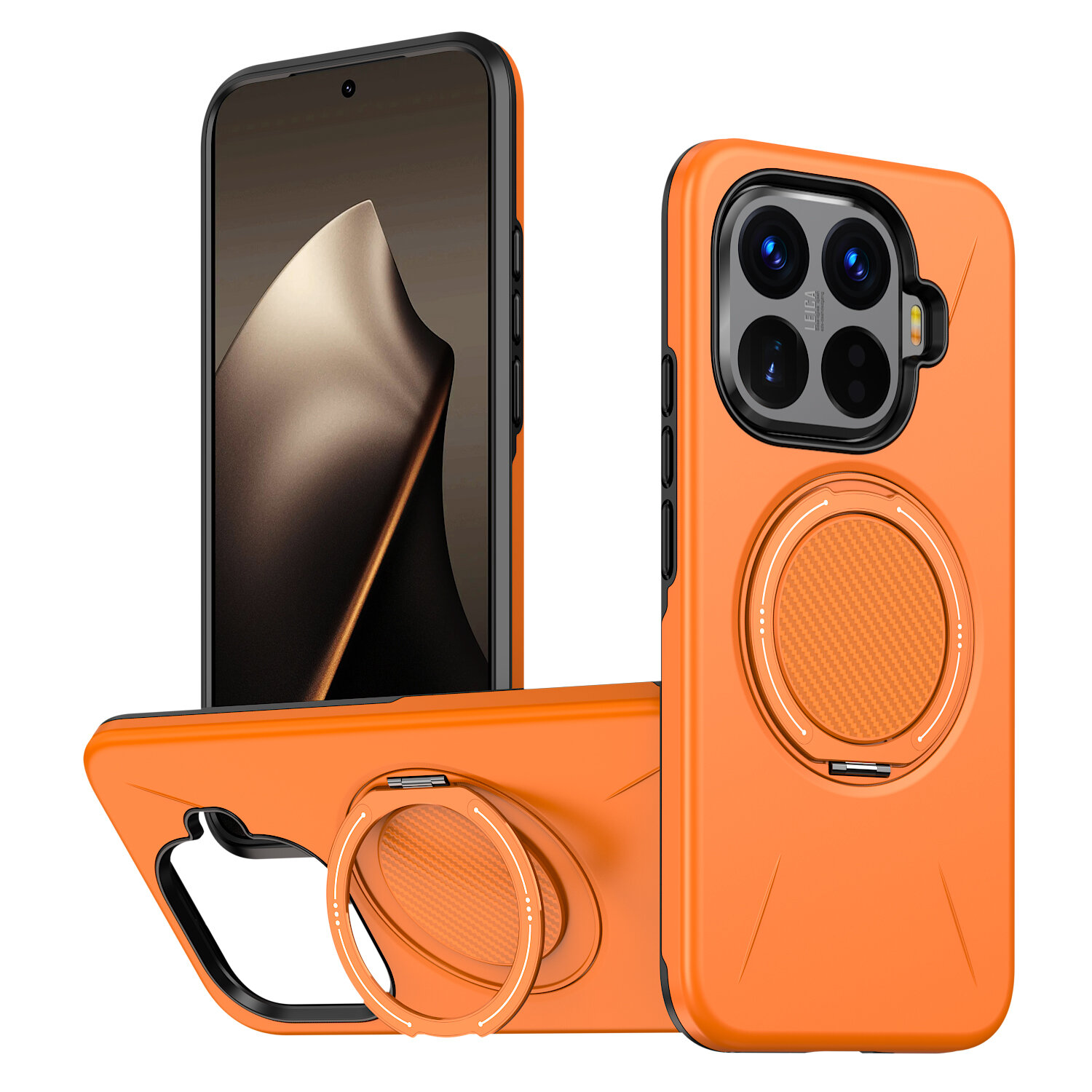 Чехол Для Xiaomi 15T Pro/Сяоми 15T Про, soft touch, накладка, поликарбонат (PC), защита камеры, ударопрочный, встроенная подставка, усиленные углы, Xiaomi, Xiaomi 15T Pro, orange,