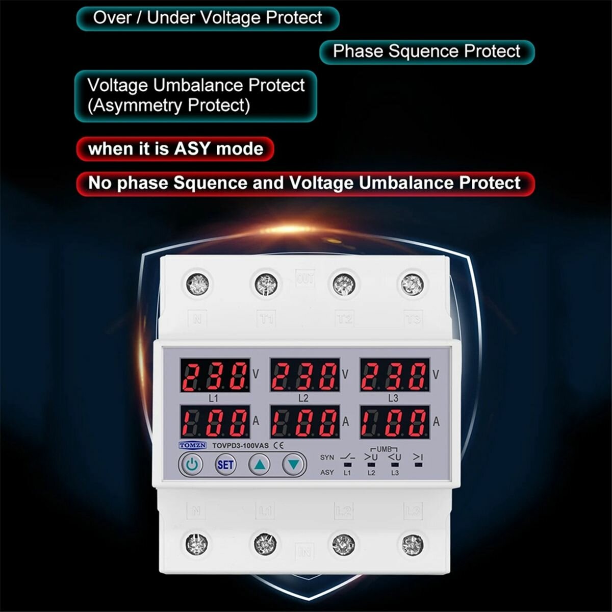 3P+N Реле Защиты Напряжения