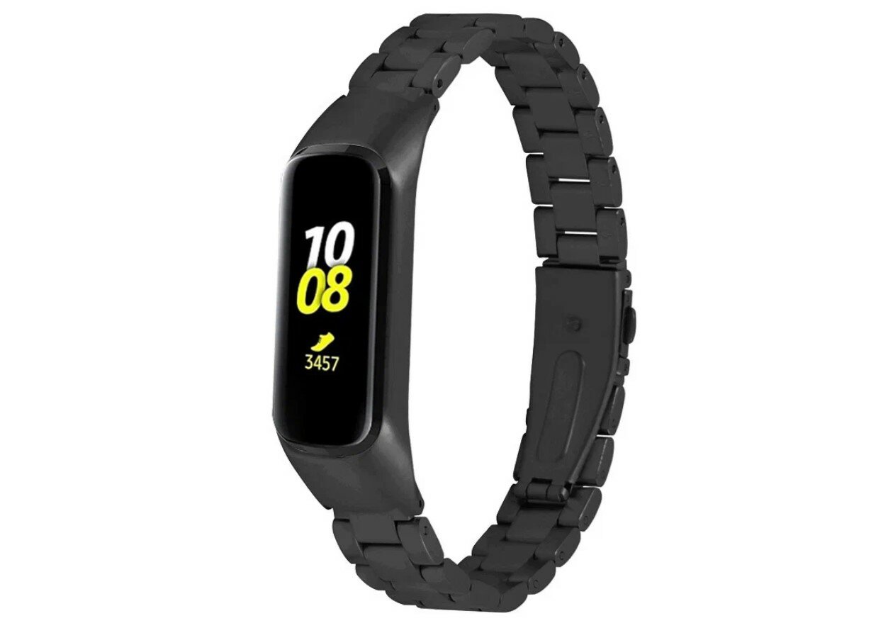 Ремешок MyPads "Inox Clip", сталь, для Samsung Galaxy Fit E, чёрный