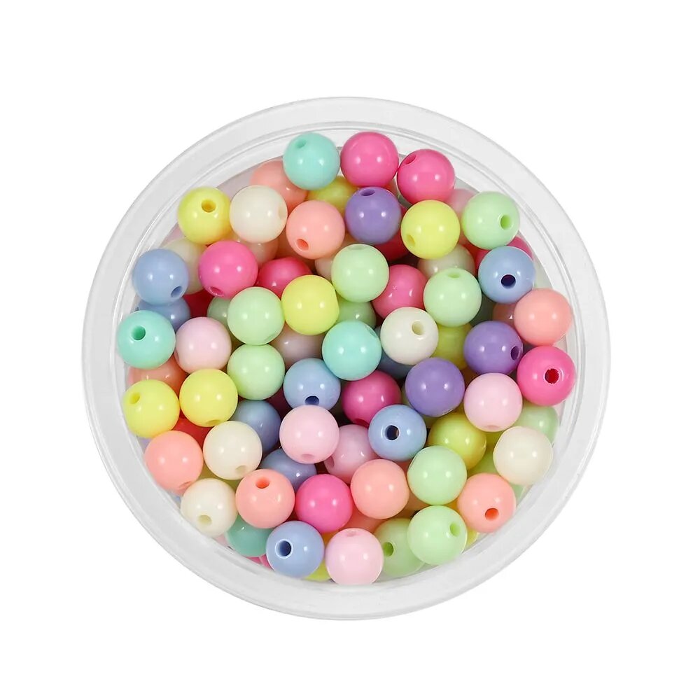Бусины для рукоделия сумок и браслетов круглые 12 мм 30 шт, Цвет разноцветные