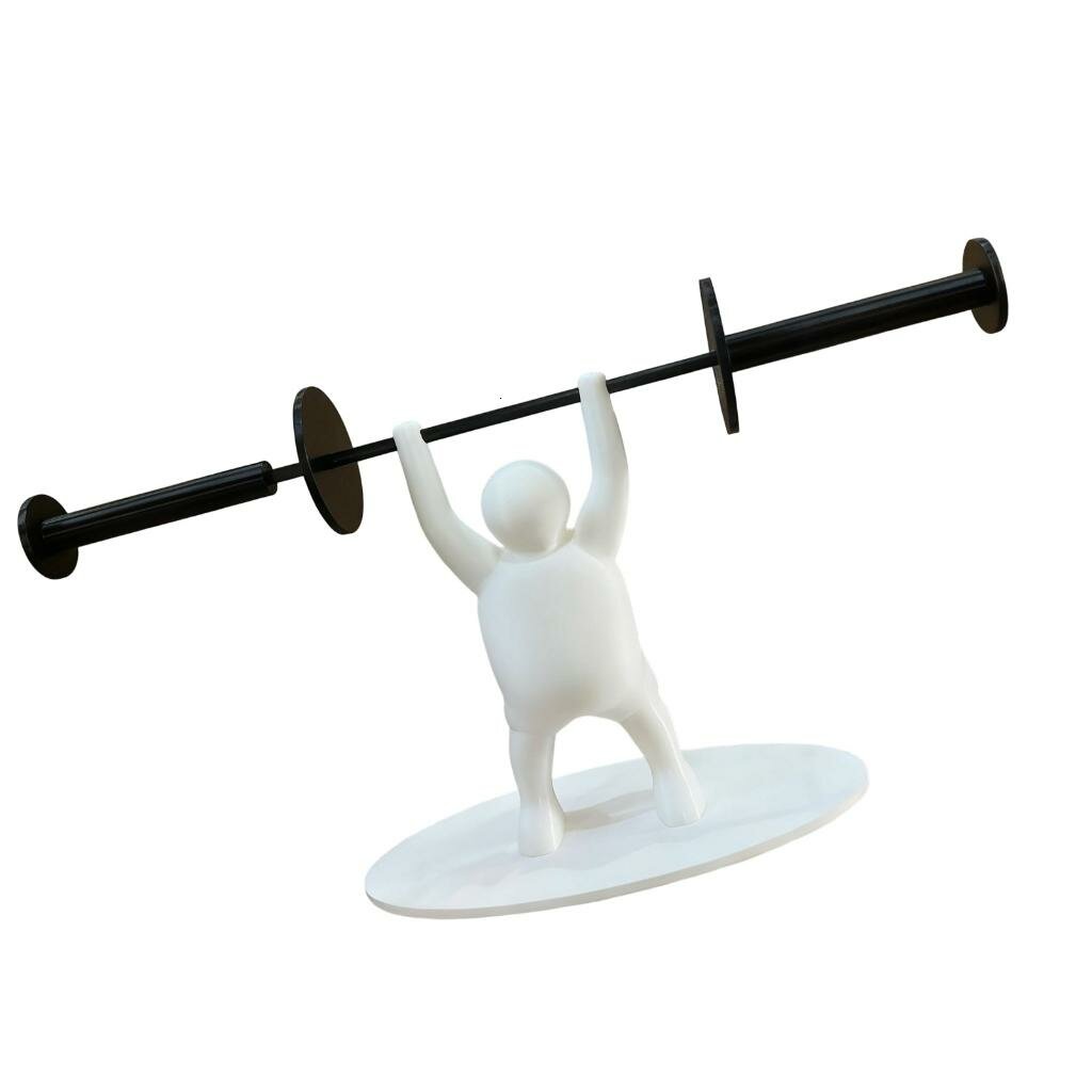 Реалистичная фигурка тяжелоатлета для хранения в кухне и ванной, Полностью белый злодей бл.