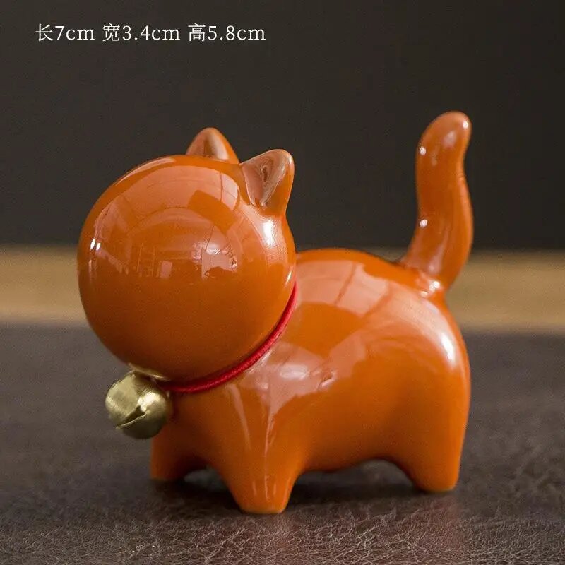 Керамическая статуэтка Дарума Lucky Cat Orange