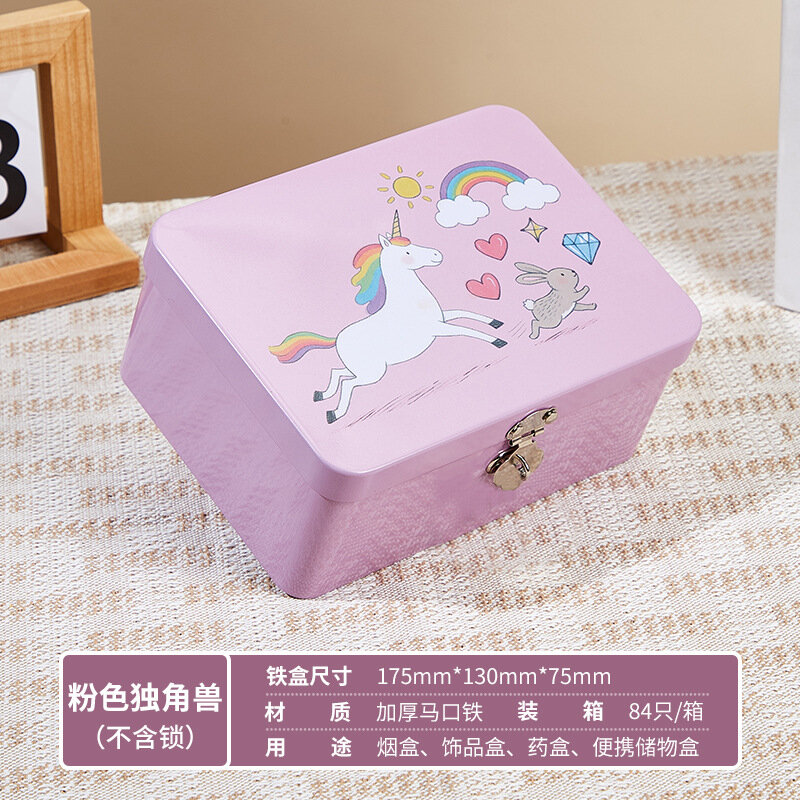 В наличии запираемая жестяная коробка для хранения, цветная настольная косметическая коробка, домашняя маленькая коробка, креативный подарок на день рождения