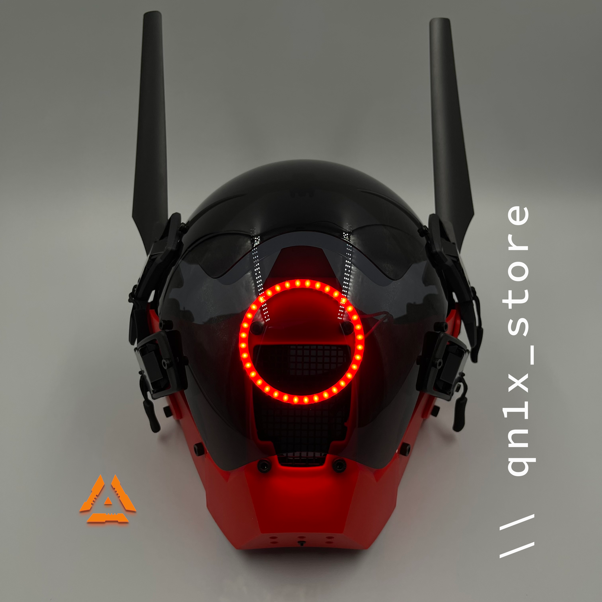 Маска киберпанк 'KibbiX' от QN1X. Маска супергероя. Злодея робота. Фантастика. Космос. Киборг. Светящаяся. Джедай