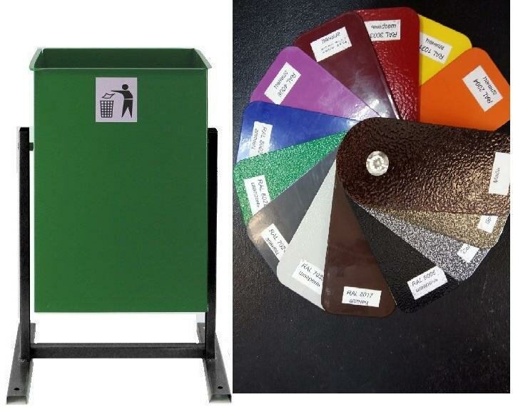 Урна метал уралочка БЮДЖЕТ2 черная шагрень 25Л миасс