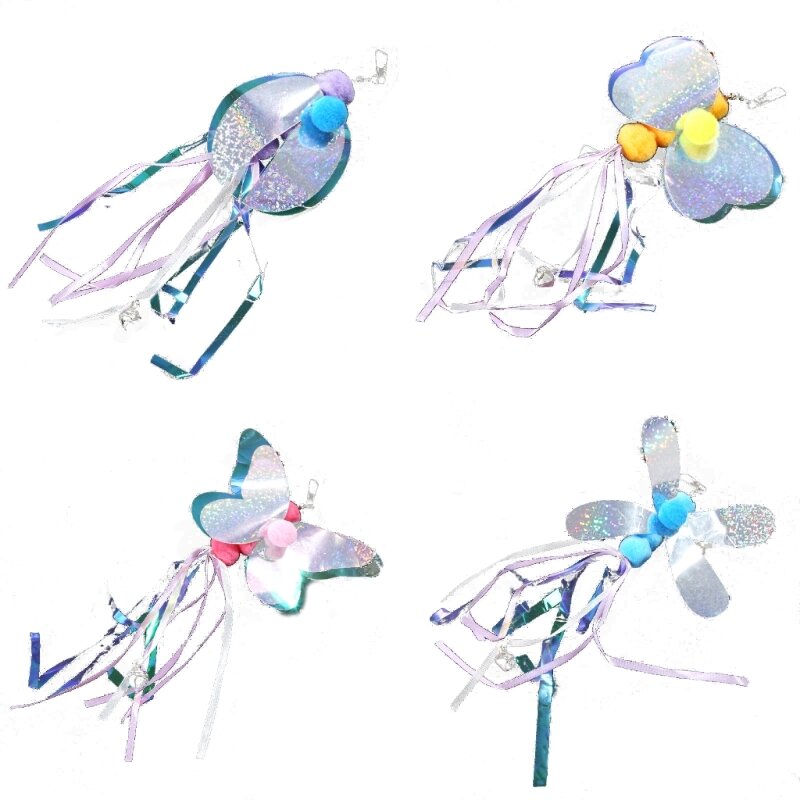 4шт Аксессуары Для Игрушек для Кошек с Кисточками От Насекомых Сменные Головки Насадки Для Палочек Насадки Для Игрушек Для Кошек Насадки Для Палочек В Форме Жука