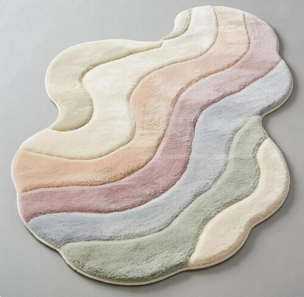 Ковер натуральный шерстяной ручной работы нестондартный тонкая нитка очень нежный и теплый размер 60 на 110