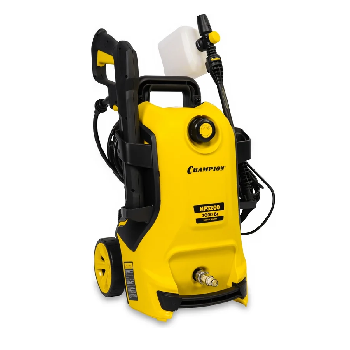 Мойка высокого давления Champion HP3200, 2.0кВт 105бар t 40С 5.5л/мин, пеногенератор, желтый/черный