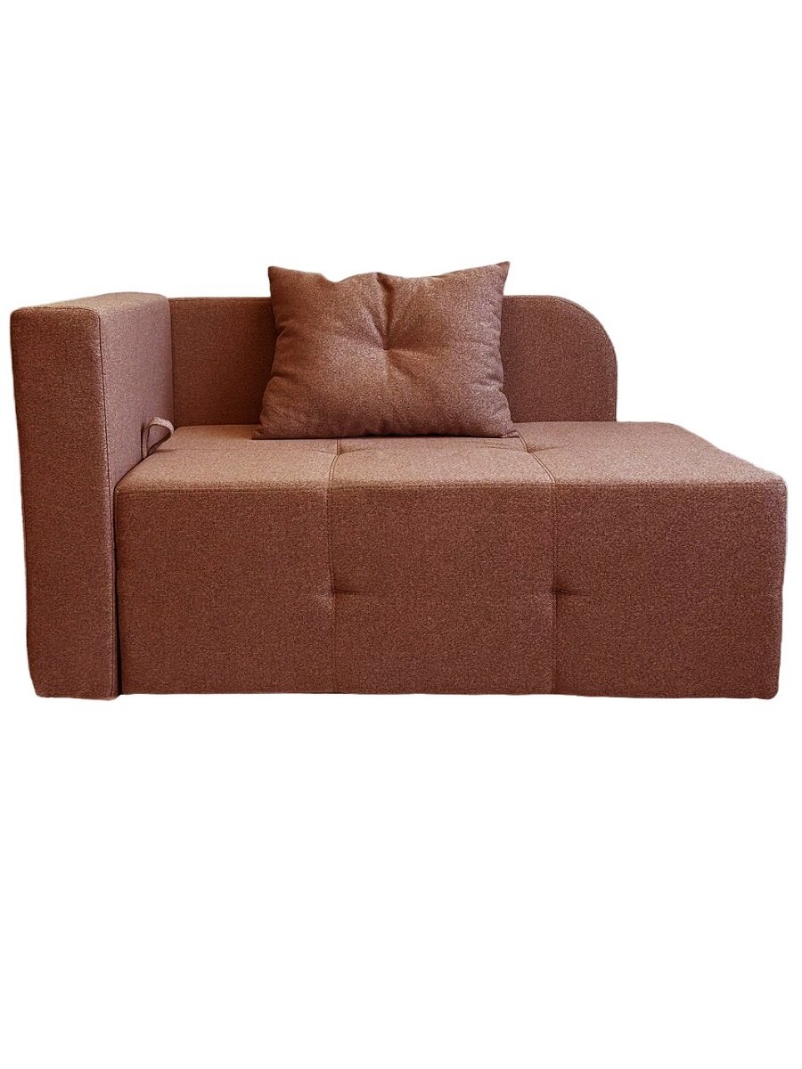Диван тахта раскладной StylChairs Дарья (Левый), ткань, кирпичный, с ящиком