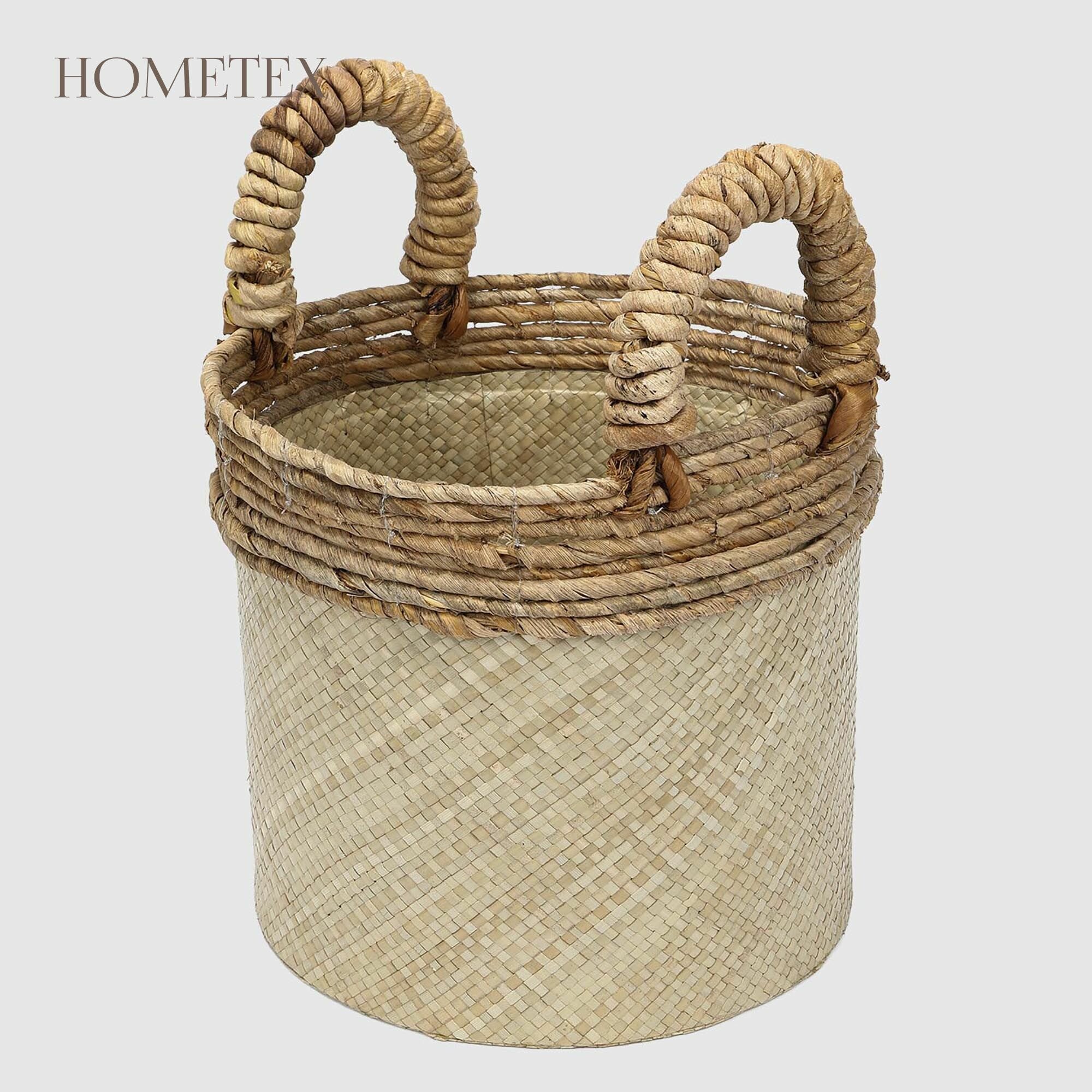 Корзина для хранения Hometex Pandan mix с ручками размер S 29х29х37 см
