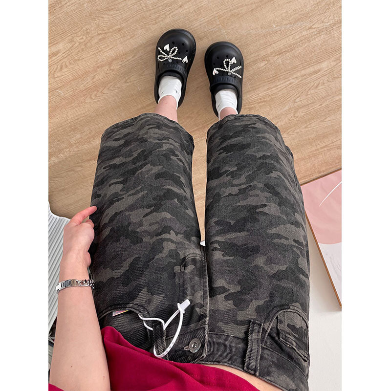 LI Mall Унисекс джинсы пятнистый чернила рваные для приключений спортов деним