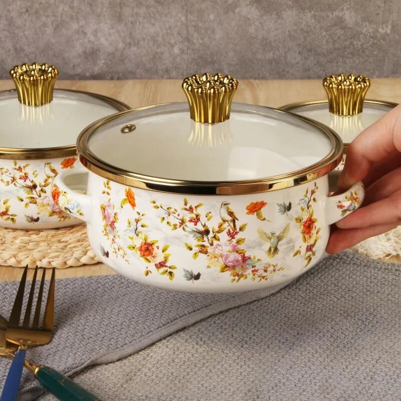 Кастрюля, Эмаль, 1,5 л, 3 шт