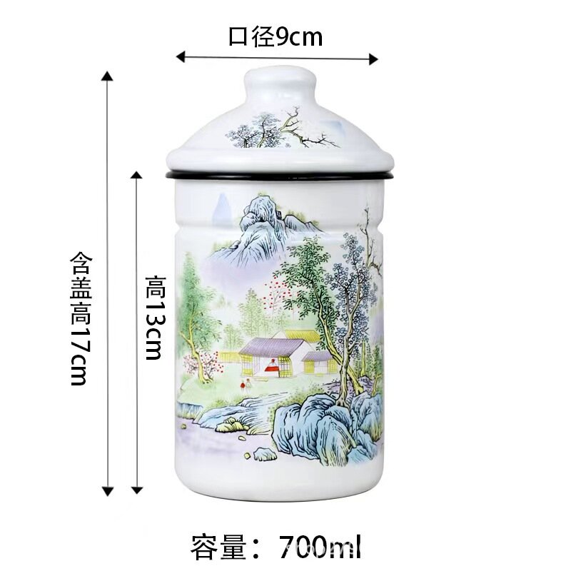 Винтажная эмалированная кружка с крышкой и фильтром, офисная старая кадровая утолщенная небьющаяся высококачественная чайная кружка, железная банка, фарфоровая кружка для воды