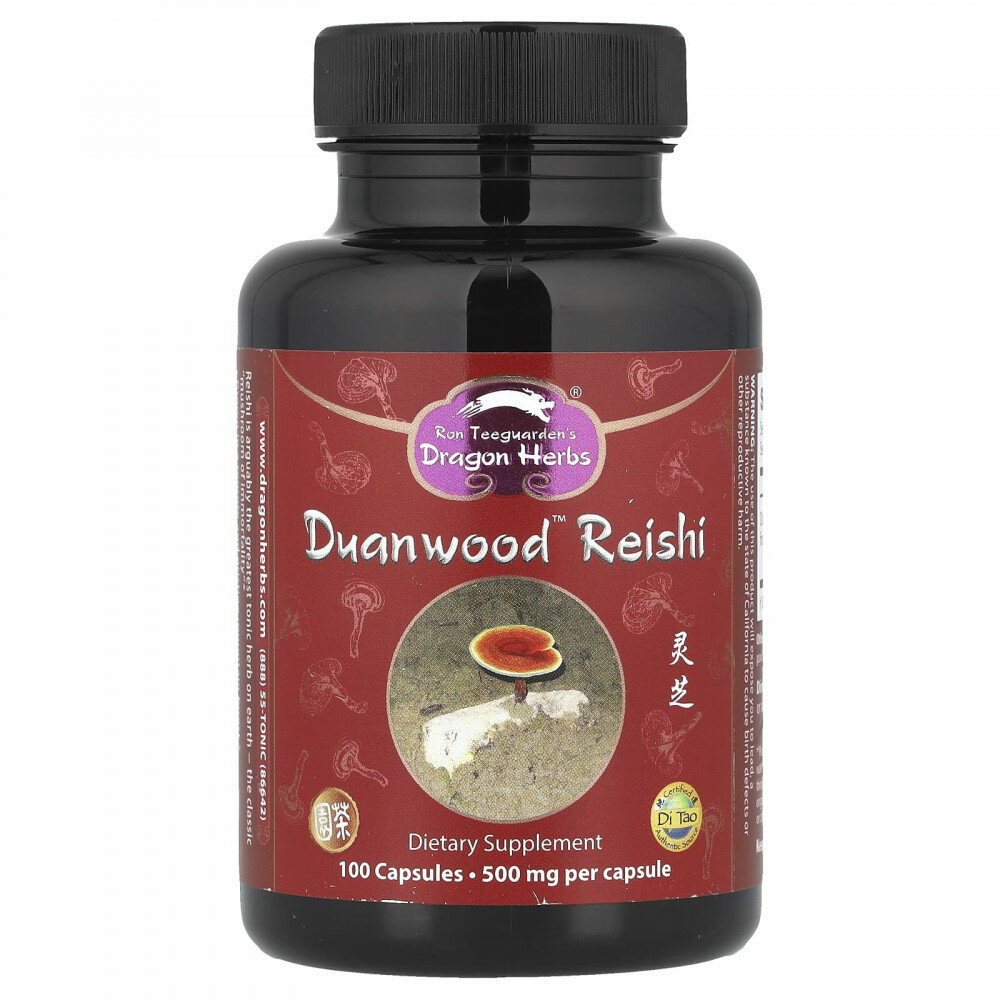 Dragon Herbs, Рейши Duanwood ™, 500 мг, 100 капсул
