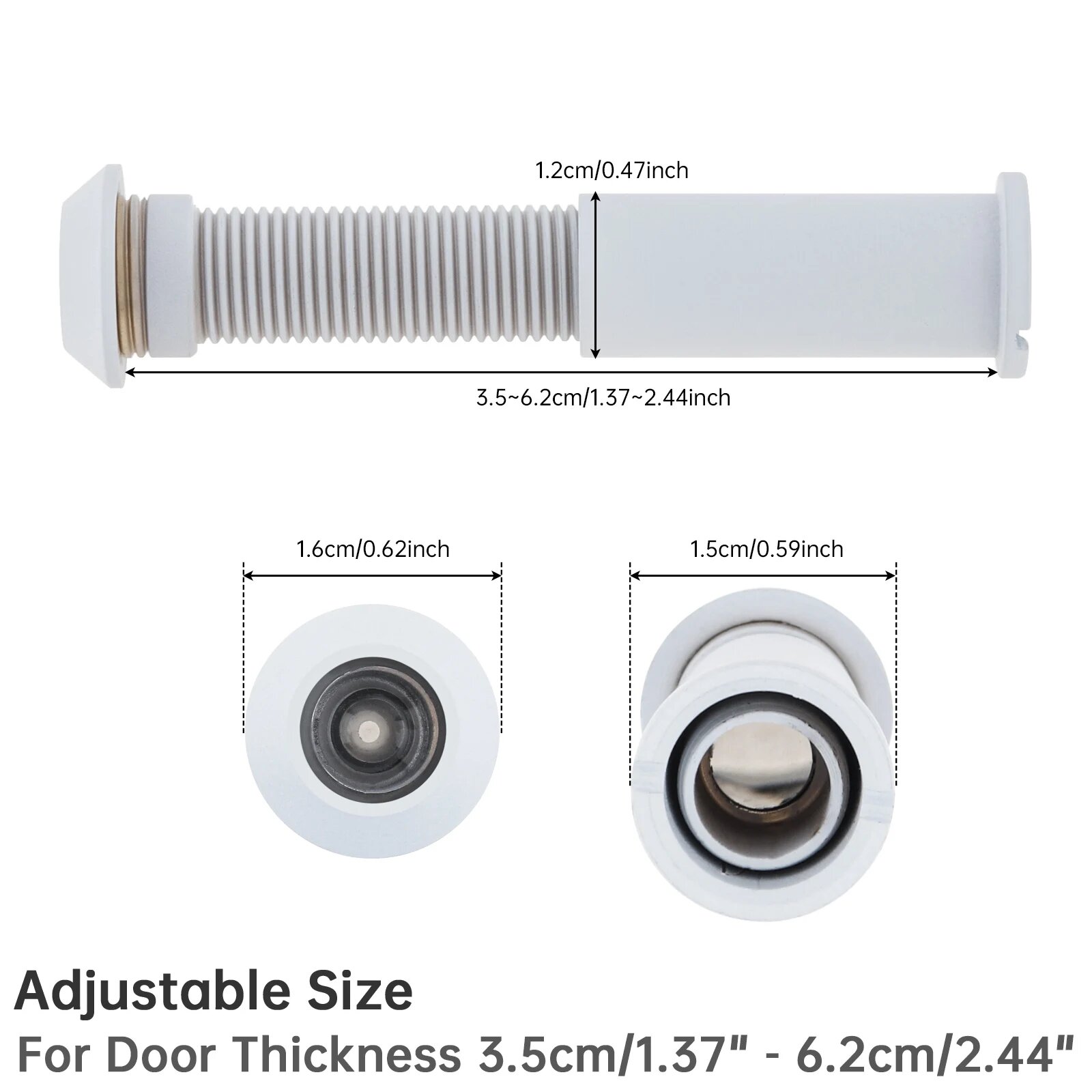 Латунный дверной глазок 12 мм 160 градусов HD белый