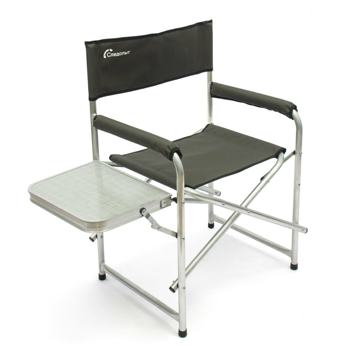 Кресло складное следопыт, 560х470х830 мм, со столиком, алюминий 22 мм, хаки, PF-FOR-SK19