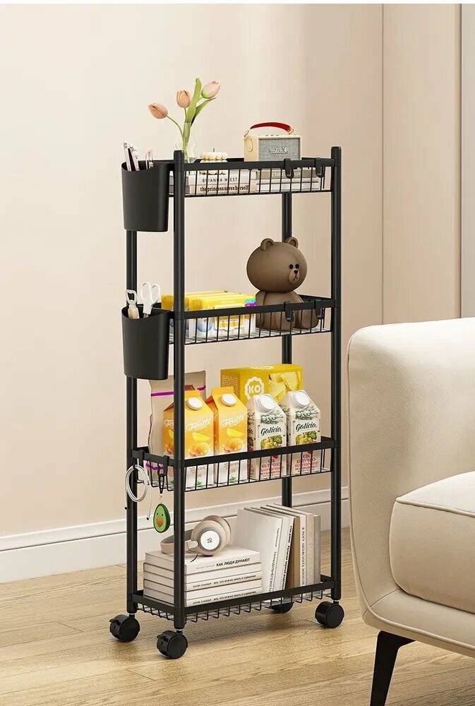 IKEA Этажерка, 4 секц, Металл, 40х17.5х92.5 см