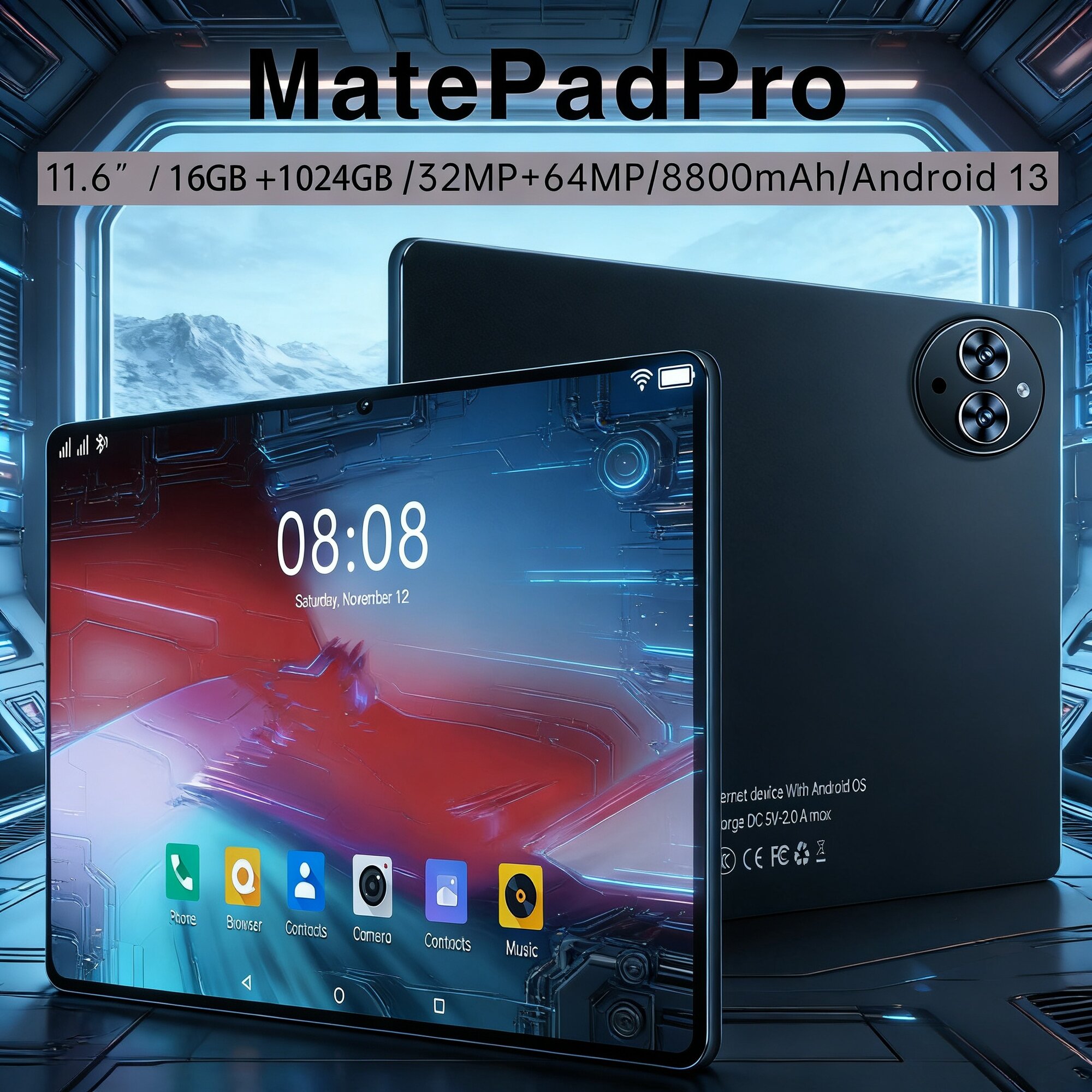Игровой планшет MatePad Pro, 11,6", 16ГБ+1ТБ, 8800мАч, Android 13, IPS