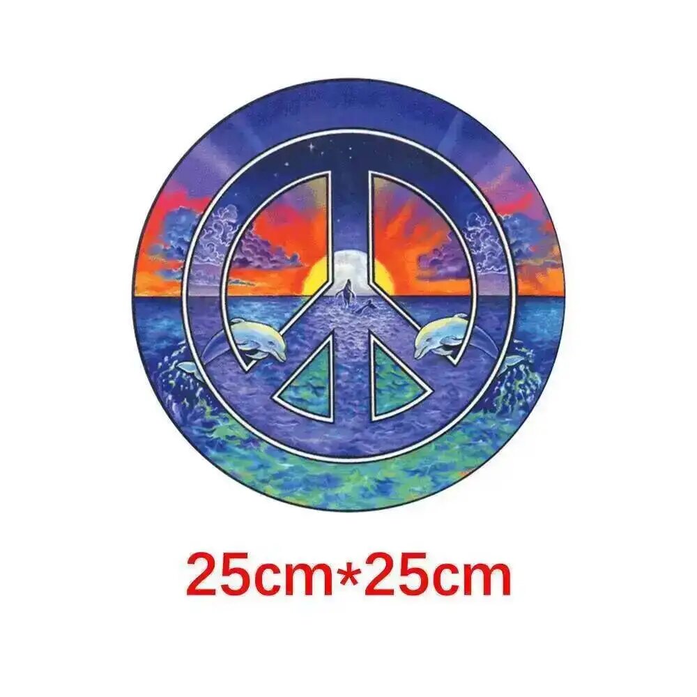 Термонаклейка Peace Sign с дельфинами, 25см, TH5110-5