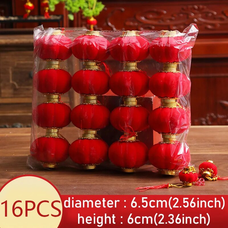 Красные подвесные фонарики Cloth, 16 шт, Цвет: E