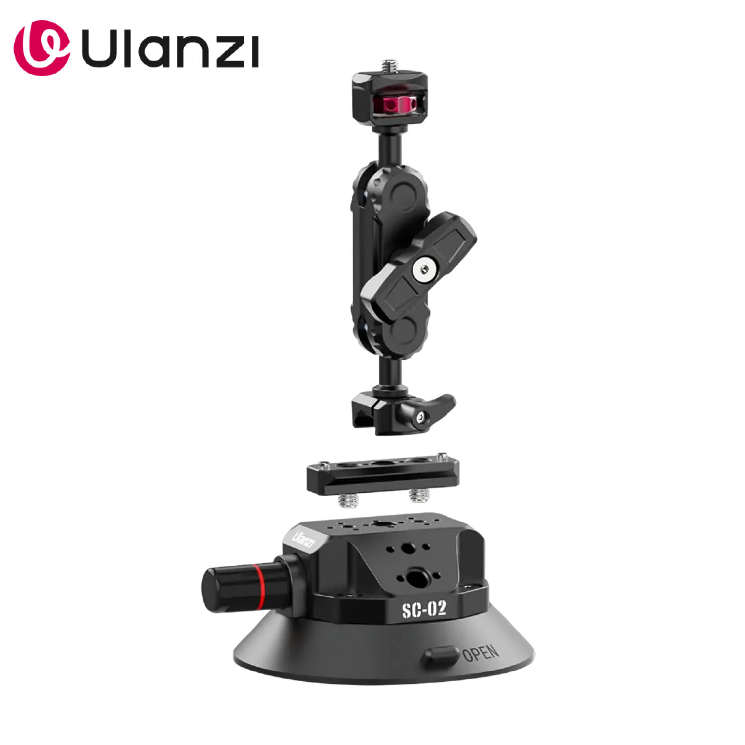 Вакуумная присоска Ulanzi SC-02 с креплением Magic Arm / Кронштейн держатель на присоске для Камеры / Телефона /