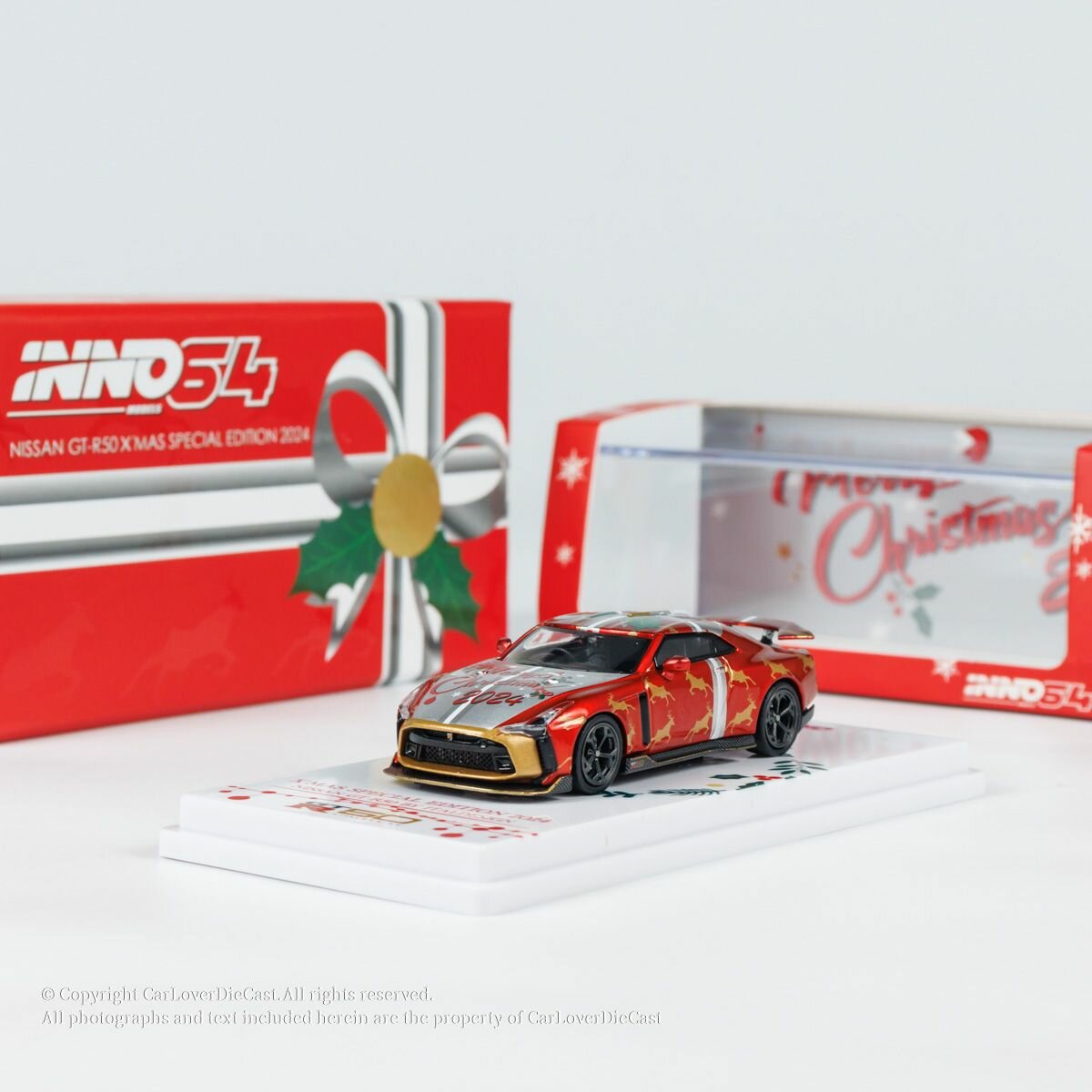 Машинка INNO MODEL 1:64 NISSAN gtr50 xmas special edition 2024 Die-cast Alloy Model Collection Toy Children Gifts