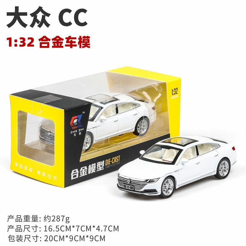 Volkswagen CC 1: 32 Модель автомобиля из металлических сплавов, белый