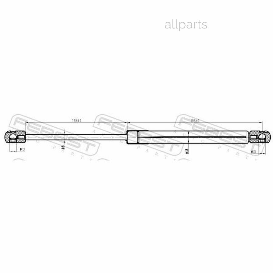 FEBEST 22117-011 Амортизатор стекла зад. двери KIA SORENTO (02-)