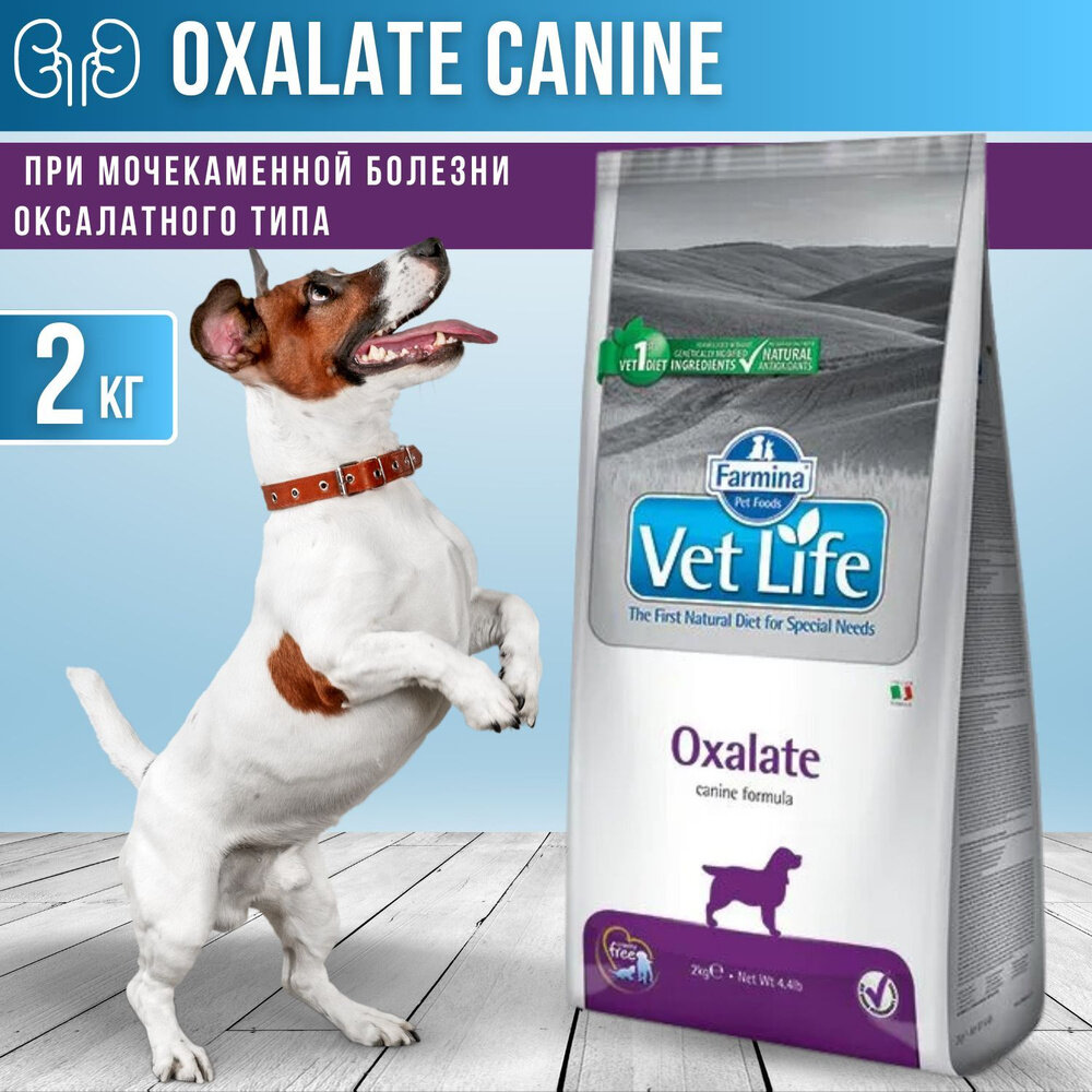 Сухой диетический корм для собак Farmina Vet Life Oxalate при мочекаменной болезни, 2 кг