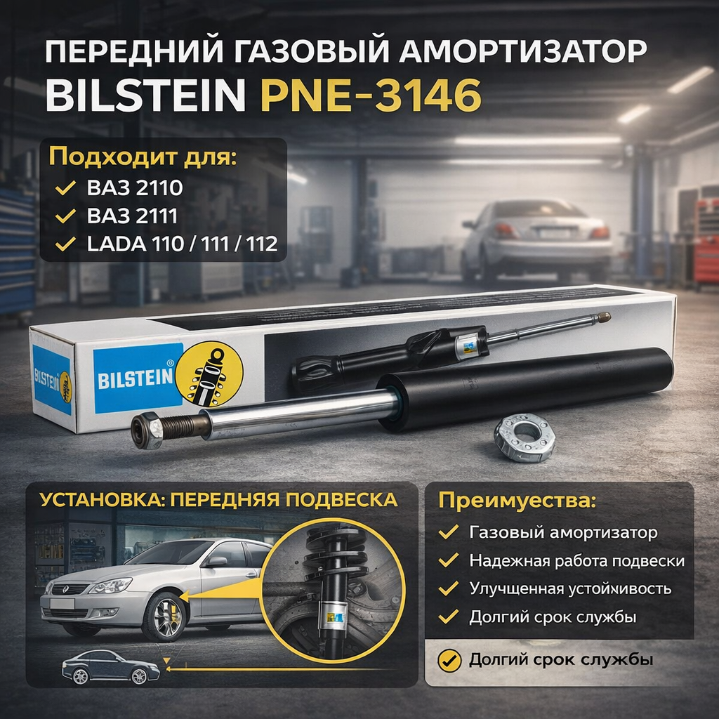 Амортизатор передний газовый Bilstein PNE-3146 подходит: ВАЗ 2110 / 2111 / 2112