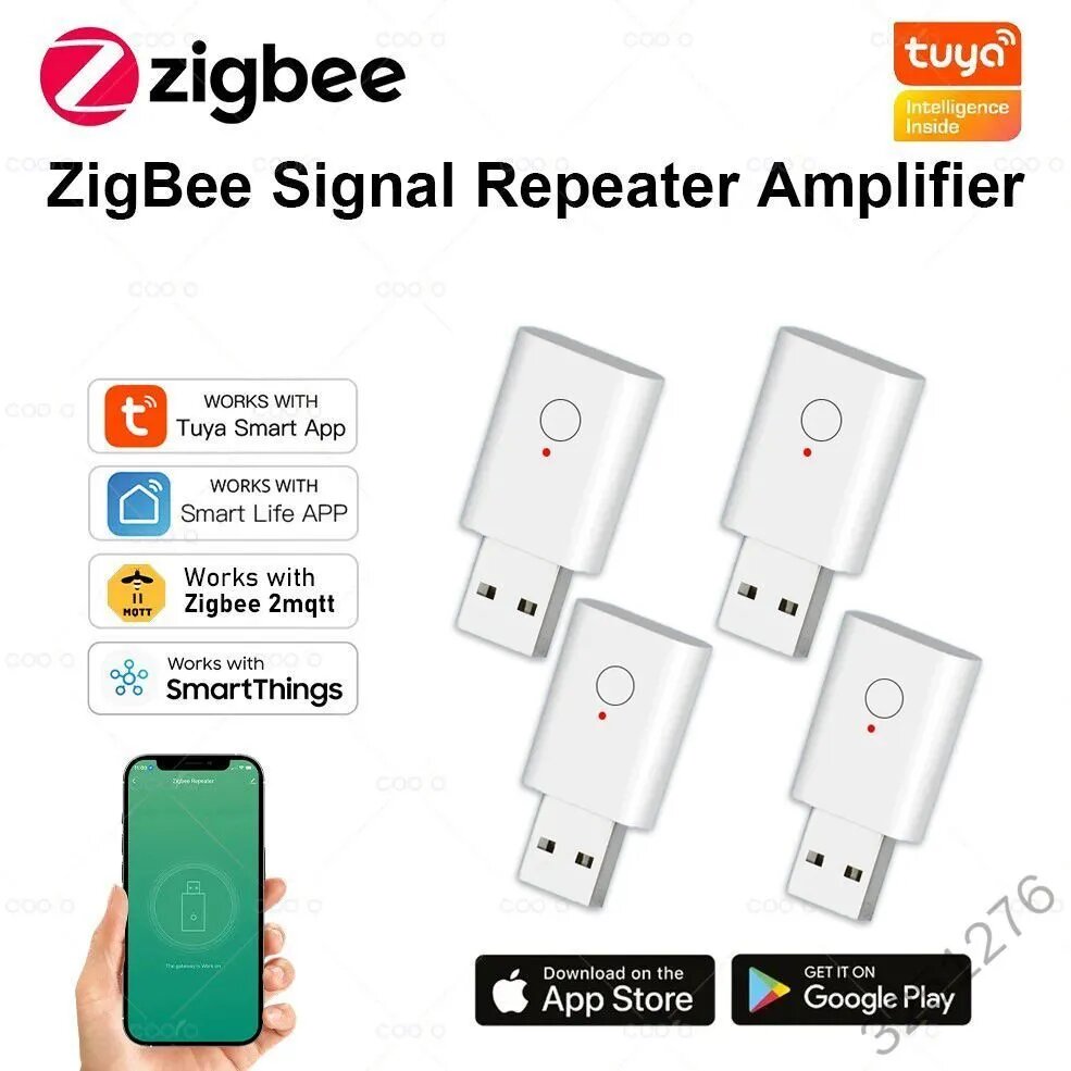 Tuya ZigBee Signal Repeater Amplifier USB Signal Booster Smart Life App Works with Home Assistant Z2M Smart Home