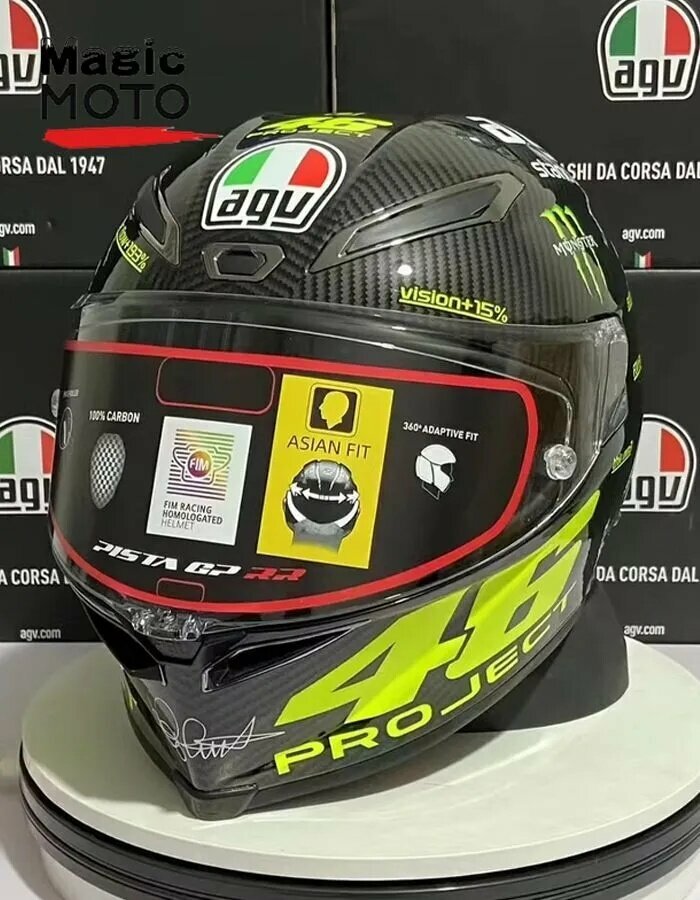 AGV Мотошлем, цвет: черный, желтый, размер: L