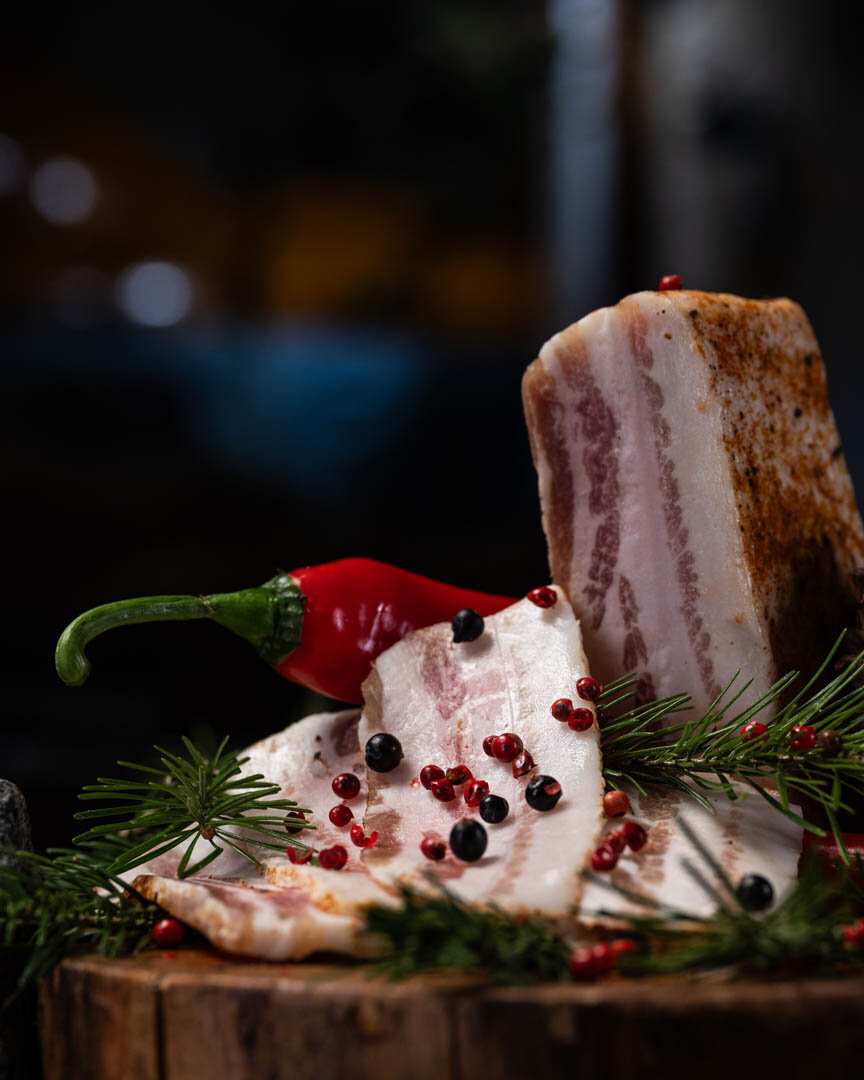 Сало Экспедиция "От Сёмы", домашнее, свиное, ручная нарезка, вакуумная упаковка, 100г