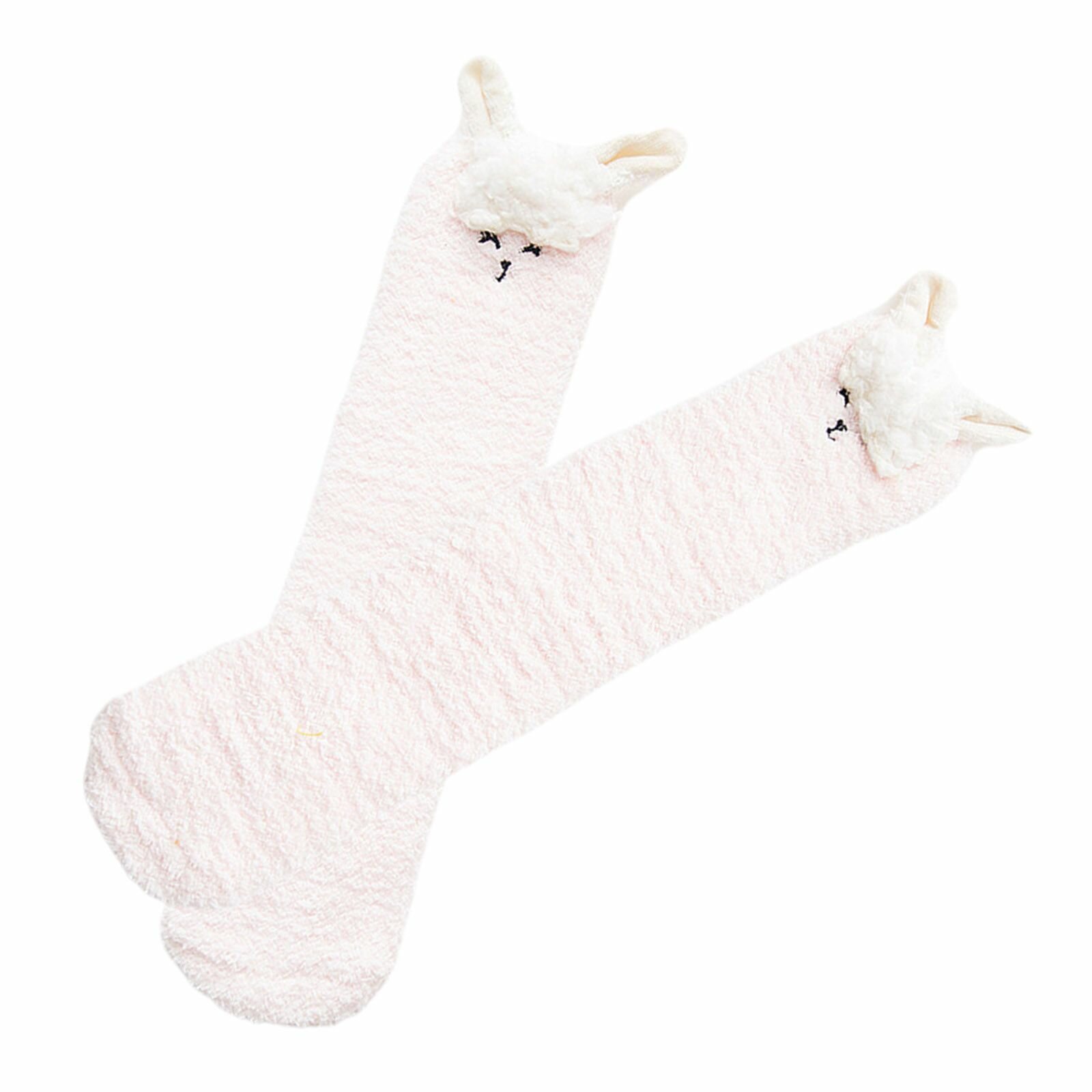 Женские носки из кораллового флиса толстые теплые с мультяшными животными пушистые для сна на полу